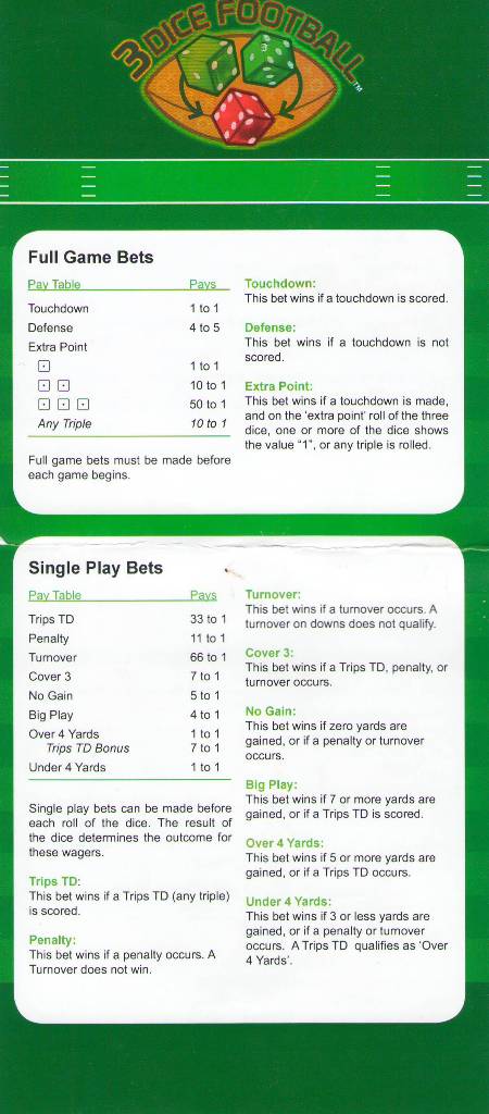 3 Dice Football